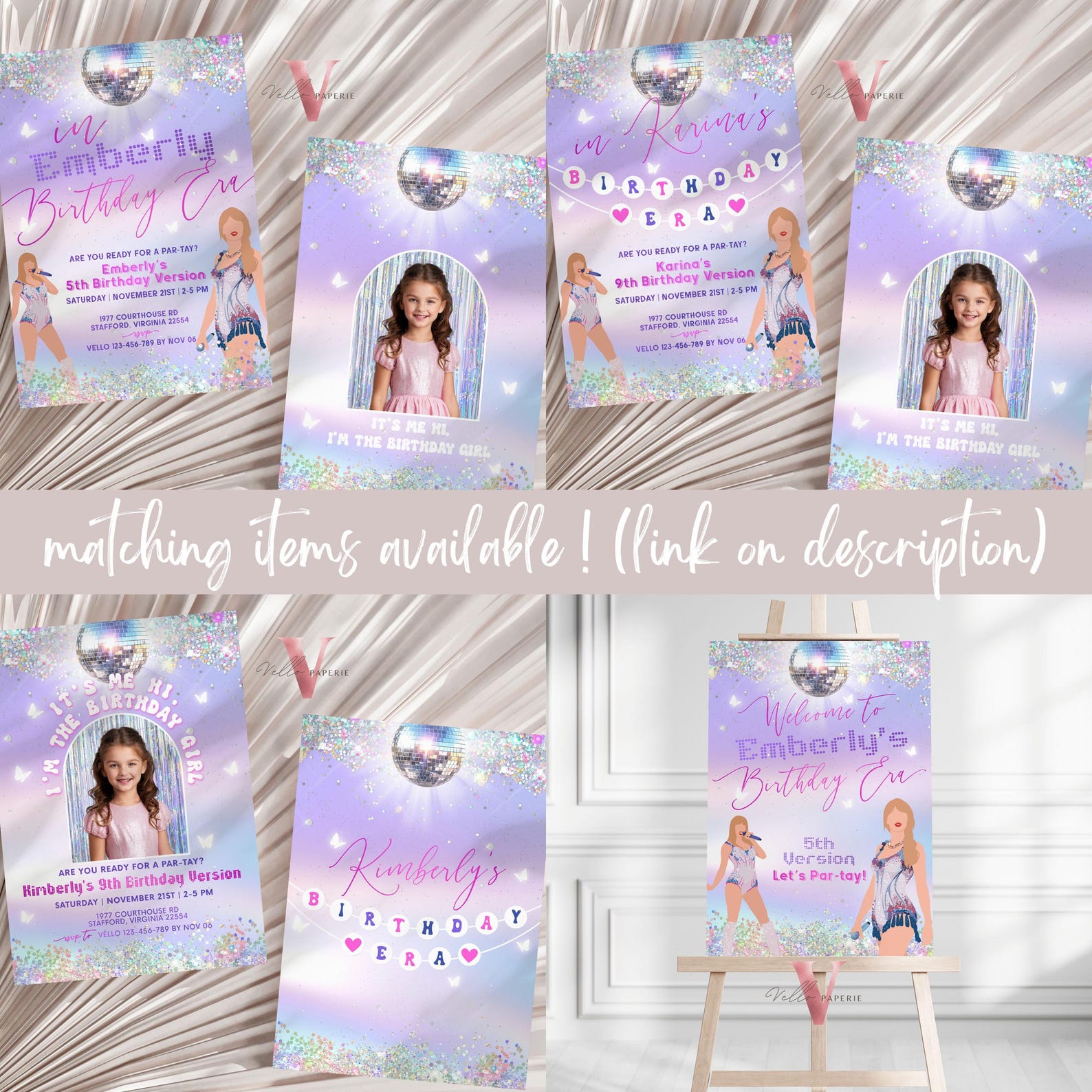 My Birthday Era Welcome Sign With Photo | Purple Silver Sparkle Taylor ...