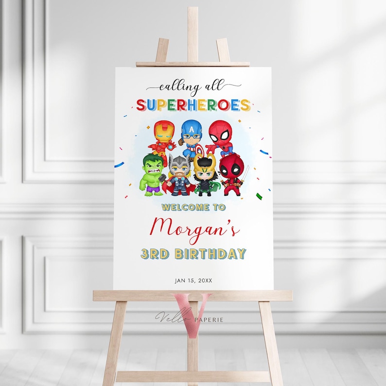 Calling All Superheroes Birthday Invitation | Watercolor Avengers Kids ...