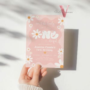 Daisy First Birthday Invite | Wild Daisy Floral 1st Birthday Invite ...