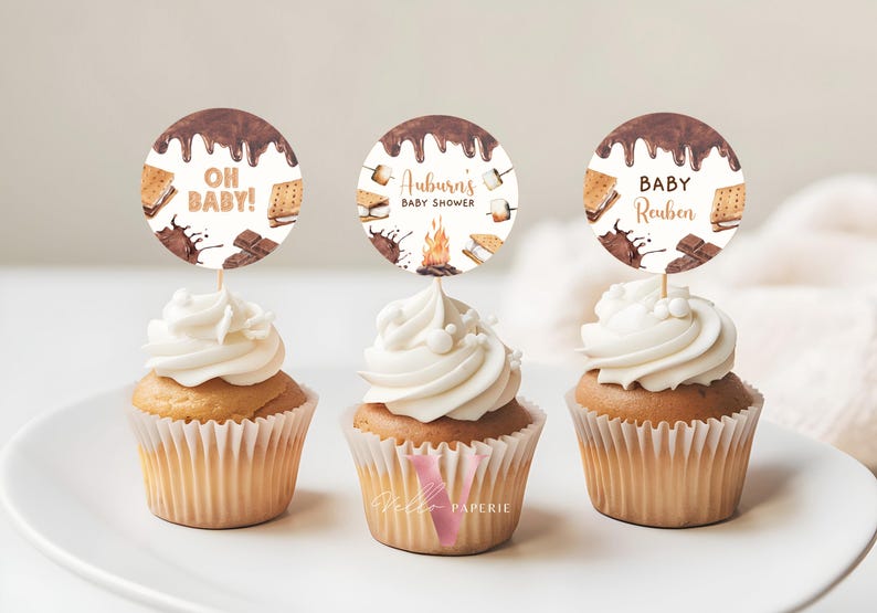 Editable S'mores Baby Shower Bundle | Camping Bonfire, Campire Smore ...