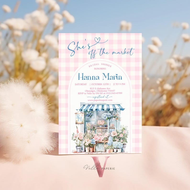 Fresh off the Market Bridalshower Party Invitation | She's off the ...