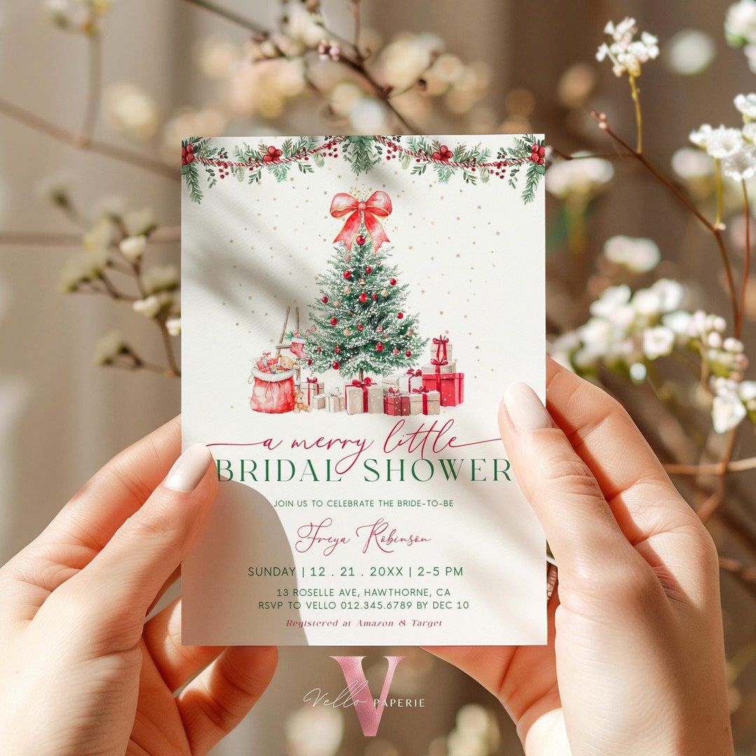 A Merry Little Bridal Shower Invitation | Winter Snow Neutral Bride to ...