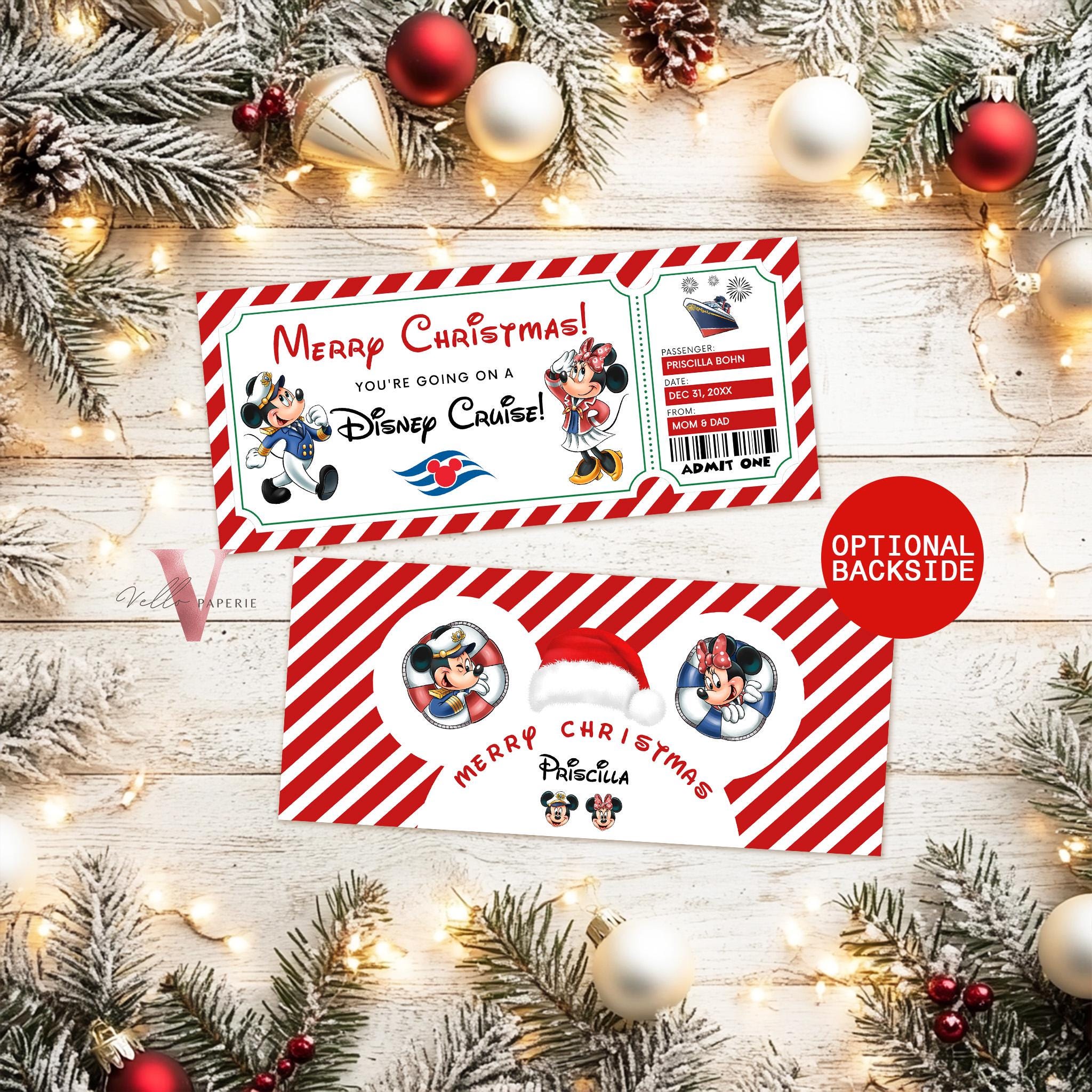 Editable Printable Christmas Disney Cruise Ticket | Disney Cruise ...