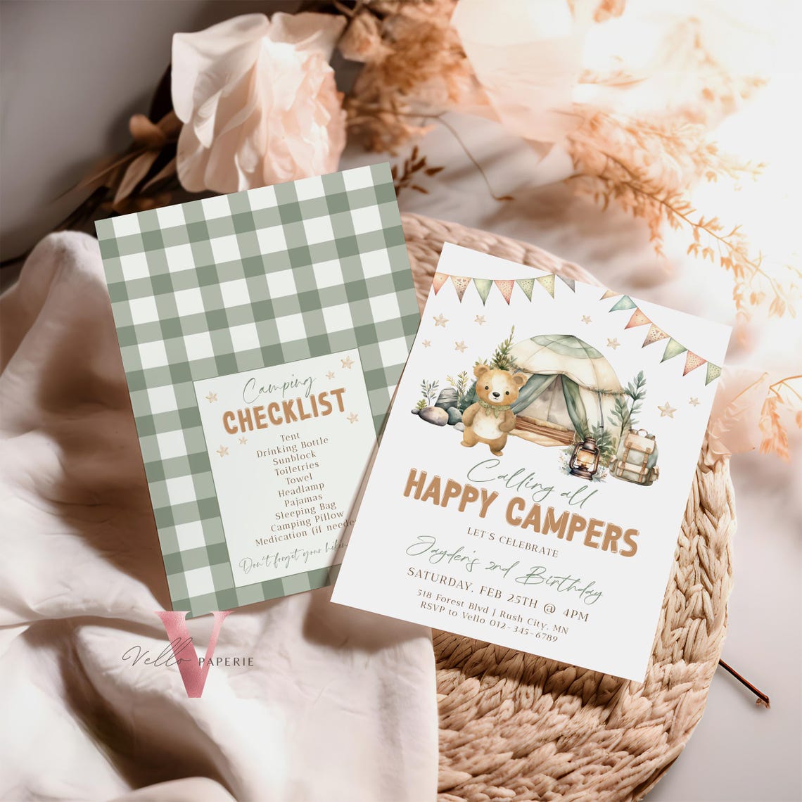 Calling All Happy Campers Invitation | Camping Birthday Invite ...