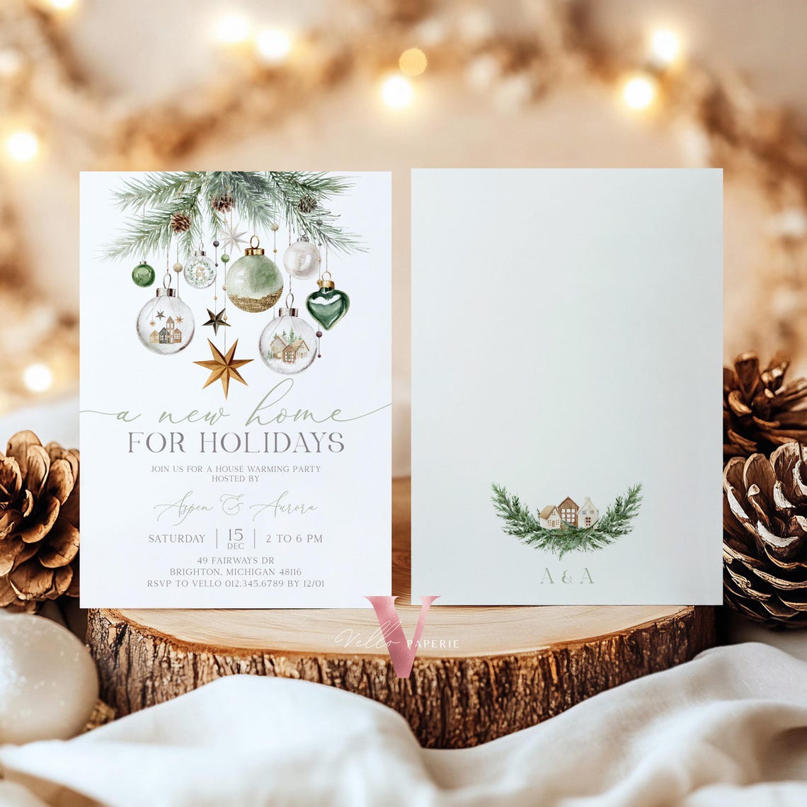 Neutral Winter House Warming Invitation | Silver Home Sweet Home Party ...
