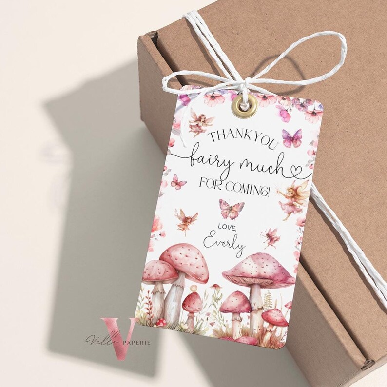 Editable Fairy First Birthday Thankyou Card | Printable Garden Fairy ...