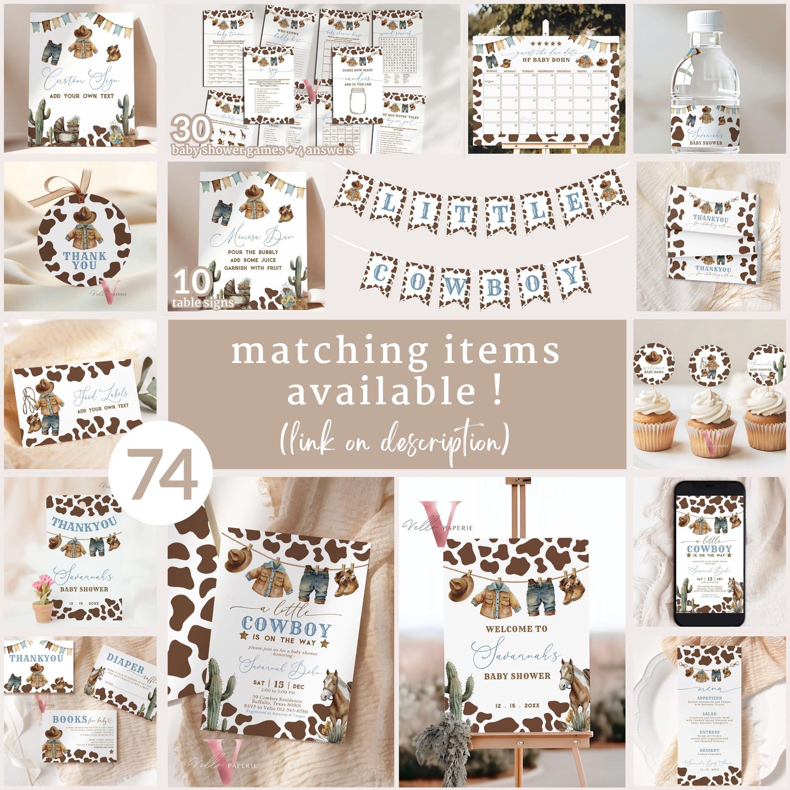 Editable Cowboy Baby Shower Welcome Sign | Wild West Baby Shower Decor ...