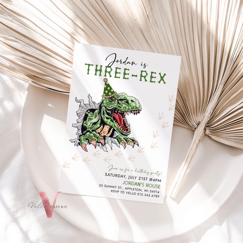 Invitación de fiesta de cumpleaños de T-REX para cualquier edad ...