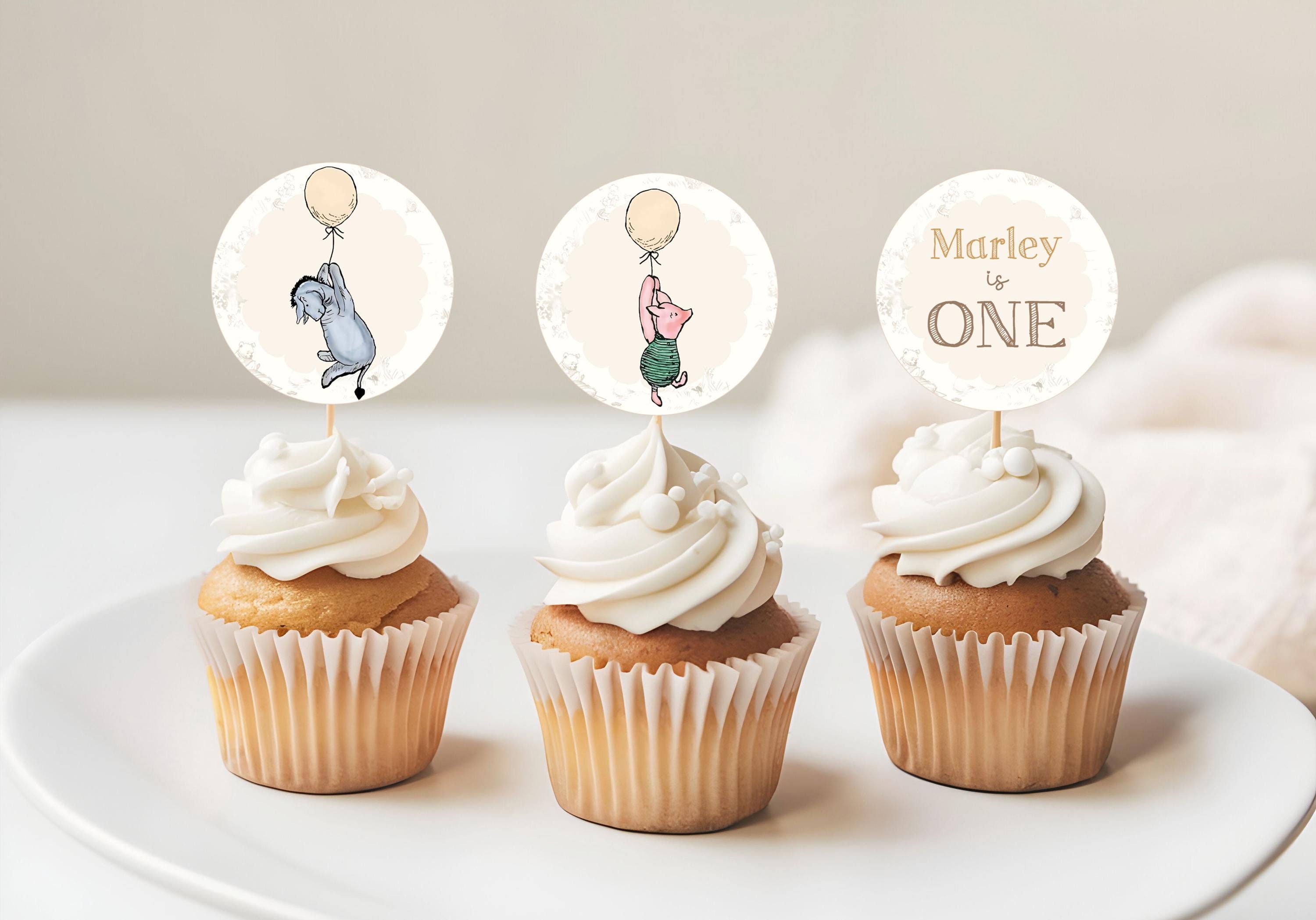 Editable Classic Winnie the Pooh Birthday Cupcake Topper | Printable ...