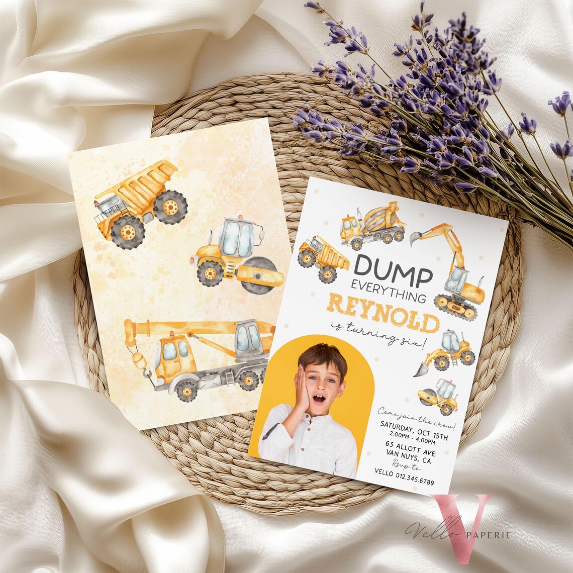 Photo Construction Birthday Invitation | Any Age Dump Everything Party ...