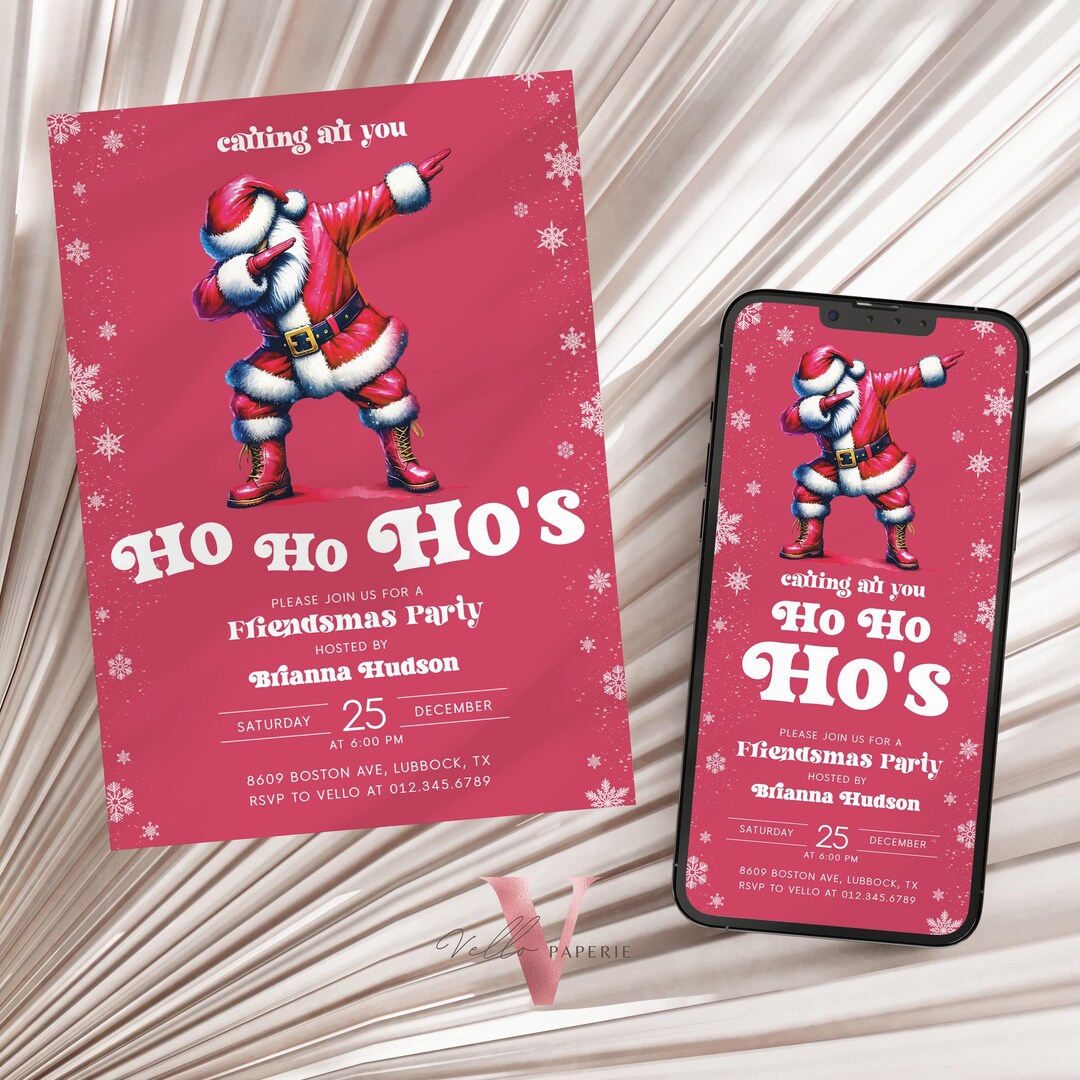 Free EVITE Funny Santa Christmas Party Invitation Calling All You Ho Ho ...