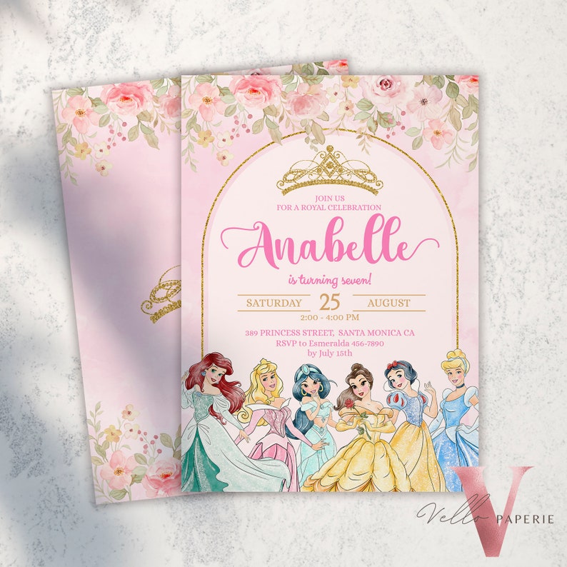 Editable Printable Flower Princess Birthday Invitation, Once Upon a ...
