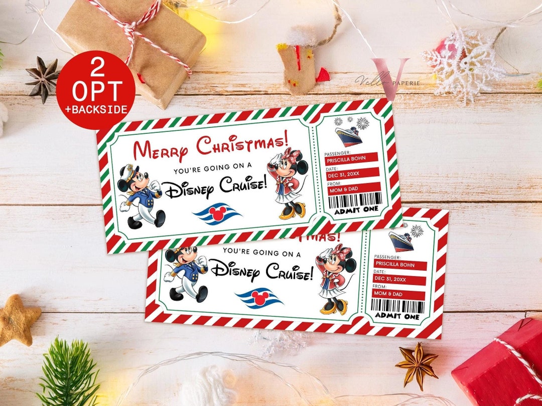 Editable Printable Christmas Disney Cruise Ticket | Disney Cruise ...