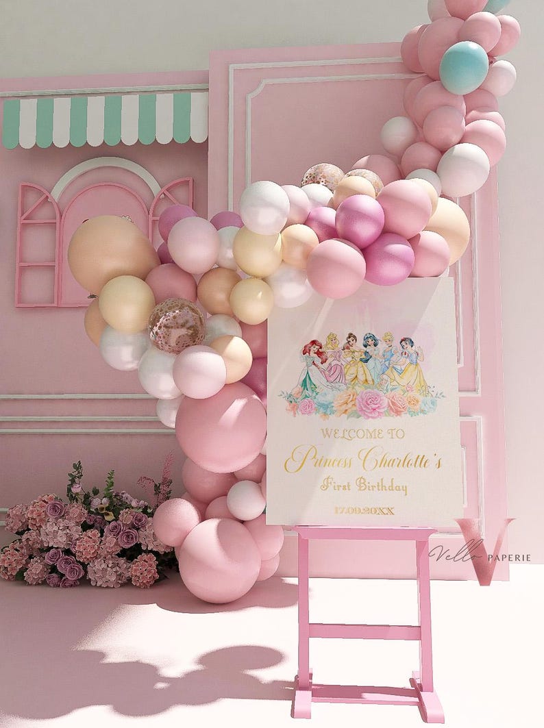 Editable Printable Princess Birthday Welcome Sign | Once Upon a Time ...