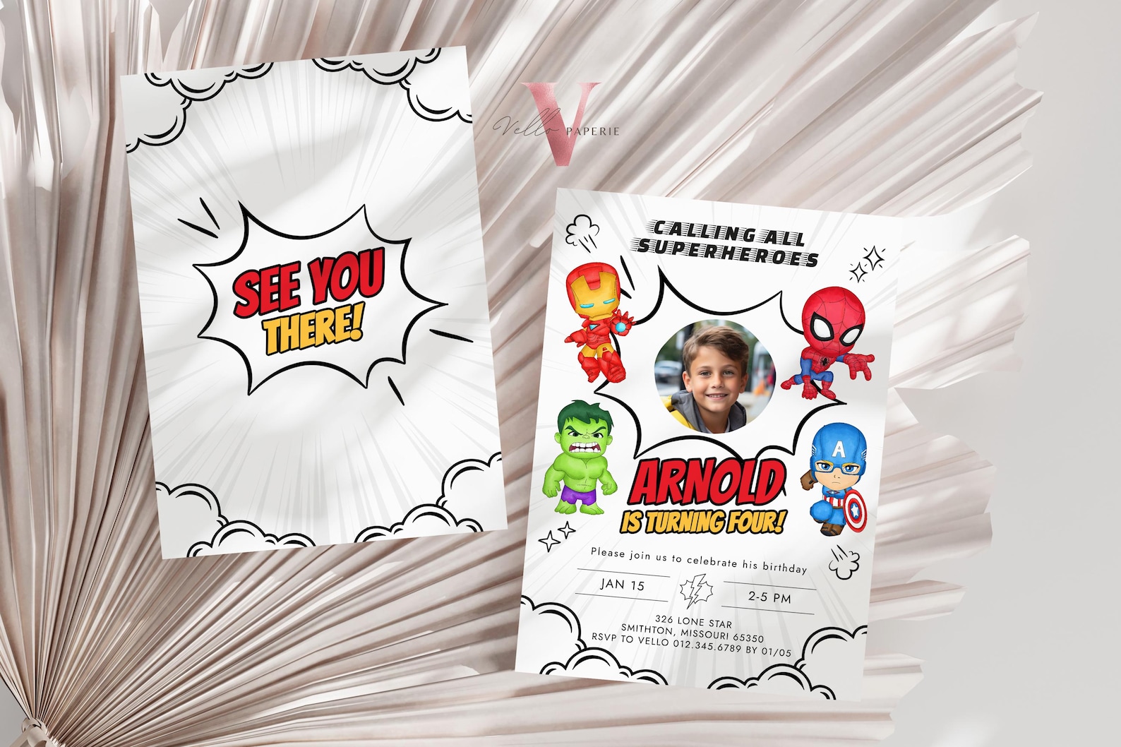 Calling All Superheroes PHOTO Birthday Invitation | Watercolor Avengers ...