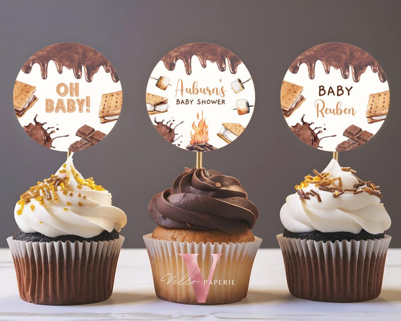 Editable S'mores Baby Shower Bundle | Camping Bonfire, Campire Smore ...