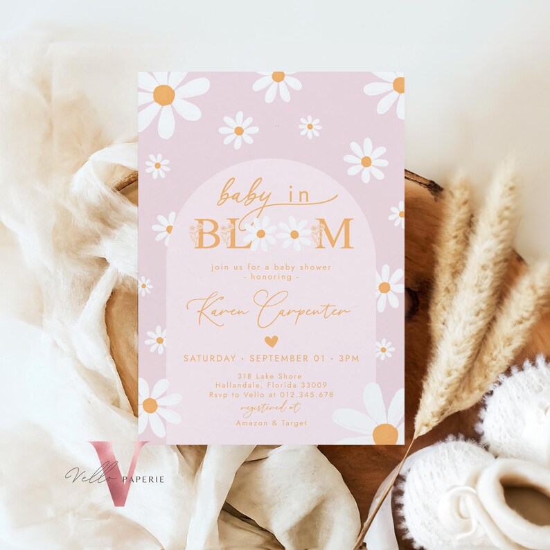 Bundle Daisy Baby Shower Invitation | Baby in Bloom Daisy Baby Shower ...