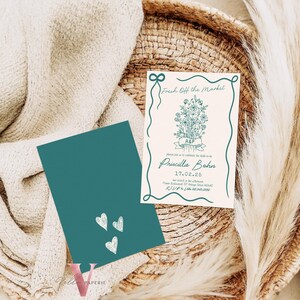 Handdrawn Fresh off the Market Bridal Shower Invitation | Minimalist ...