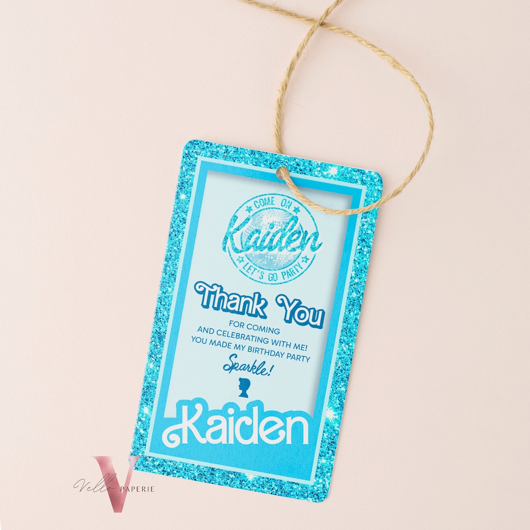 Blue Doll Birthday Thankyou Card | Editable Printable Glitter Blue Doll ...