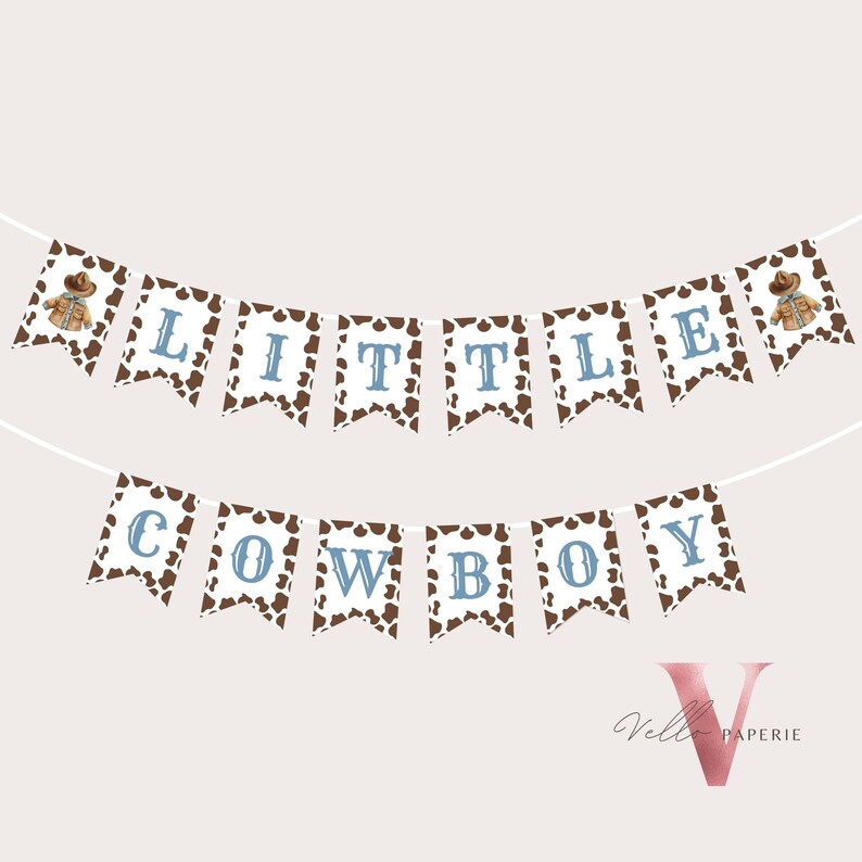Editable Cowboy Baby Shower or Birthday Garlands | Wild West Little ...