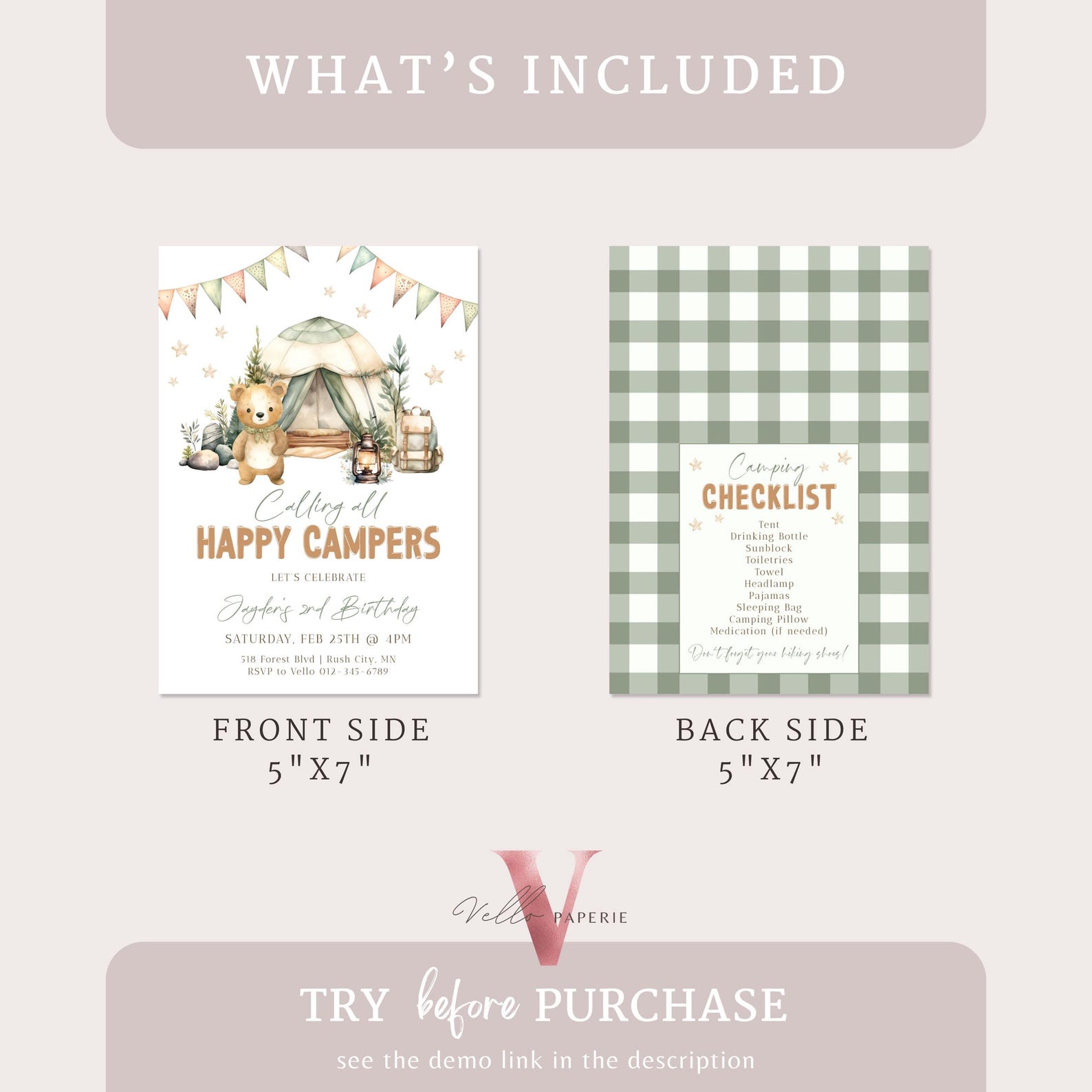 Calling All Happy Campers Invitation | Camping Birthday Invite ...