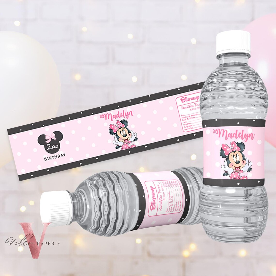 Editable Minnie Mouse Birthday Party Favors | ANY AGE Pink Minnie Party ...