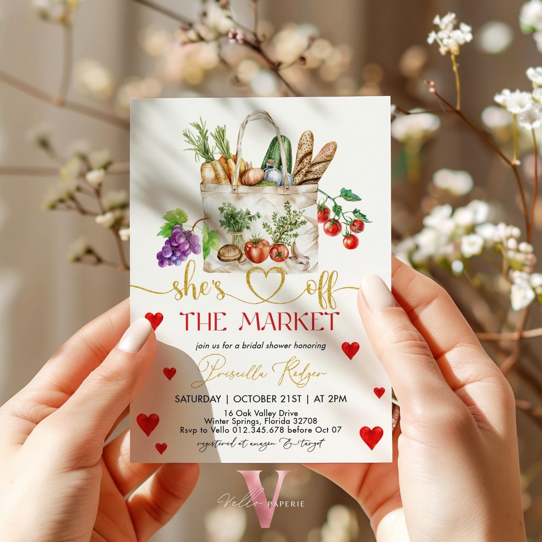 Grocery off the Market Bridal Shower Party Invitation | She's off the ...