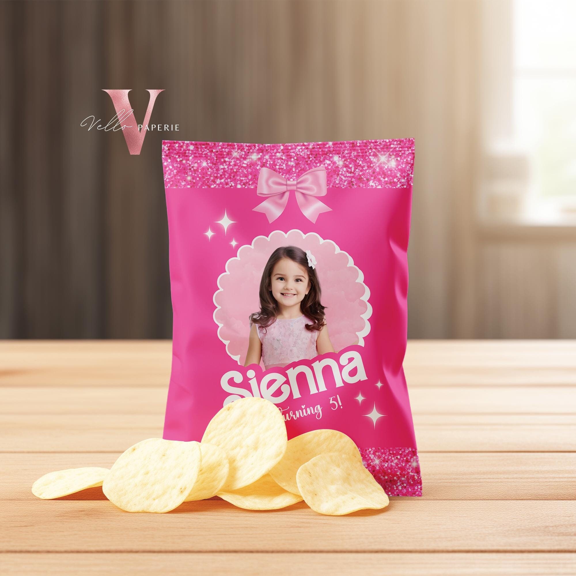 Selfie Photo Pink Doll Birthday Chips Bag Sparkle Hot Pink Party ...