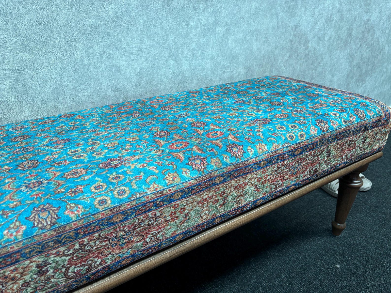 Handmade Bench, Turkish Rug Bench, Sitting Bench, Wood Ottoman Bench ...