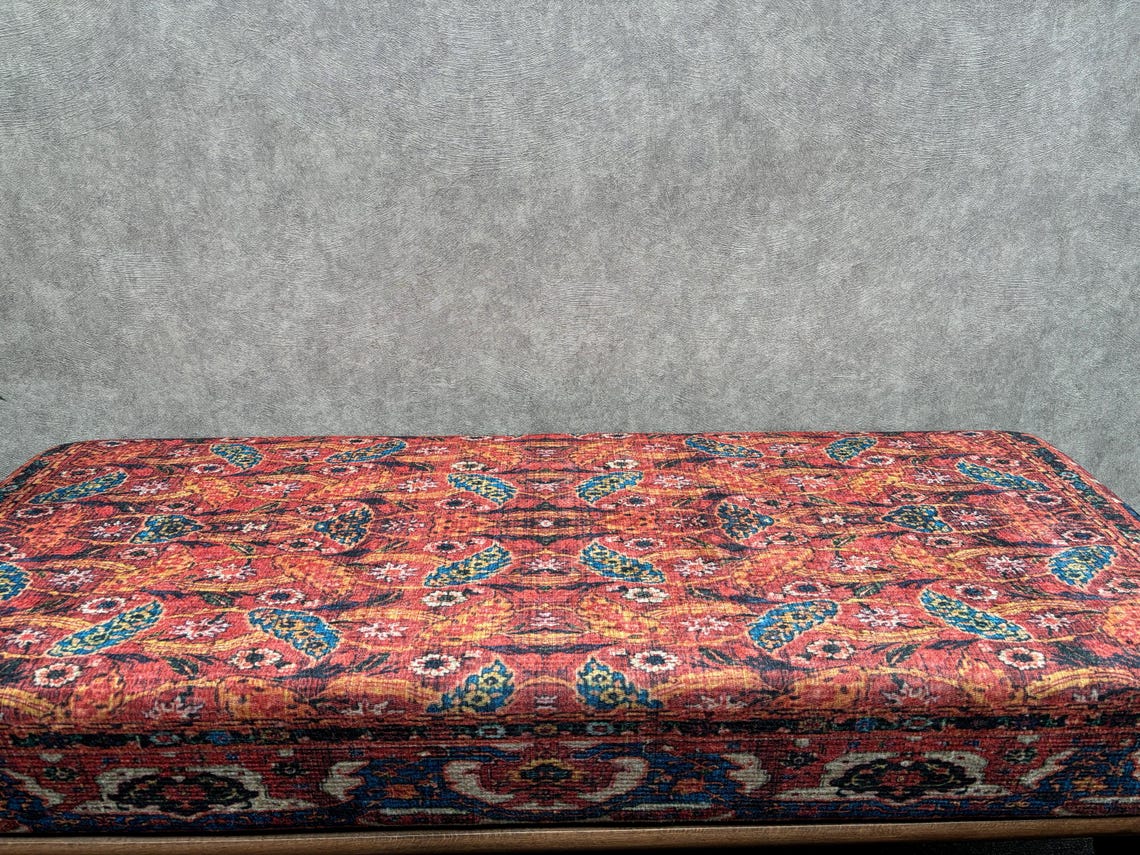 Pink Bench, Ottoman Bench, Dressing Bench, Bohemian Bench, Bench for ...