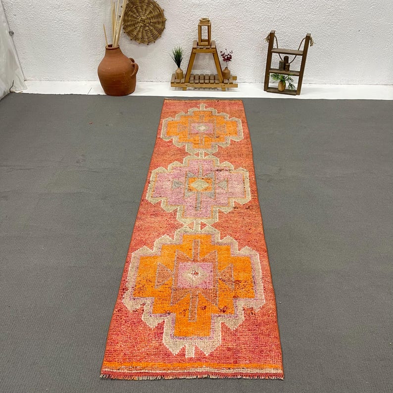 2.8x10.4 Ft Turkish Rug, Herki Rug, Red Animal Print Rug Wool - Etsy UK