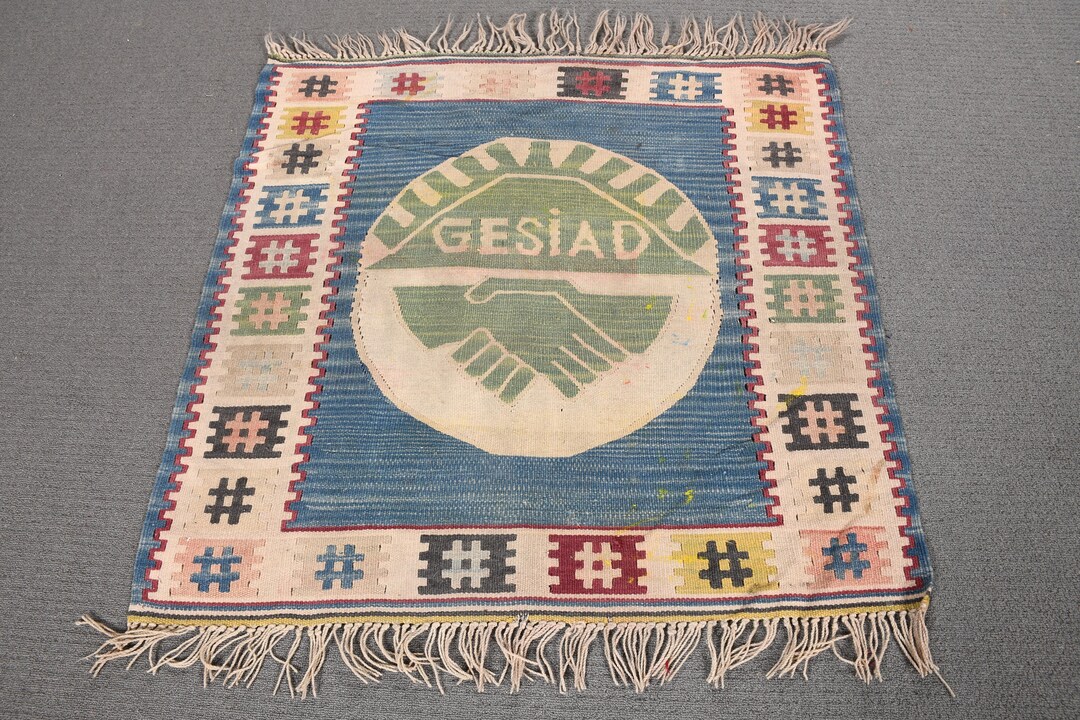 Small Kilim, Vintage Kilim, Turkish Kilim, Geometric Oushak Kilim, Rugs ...