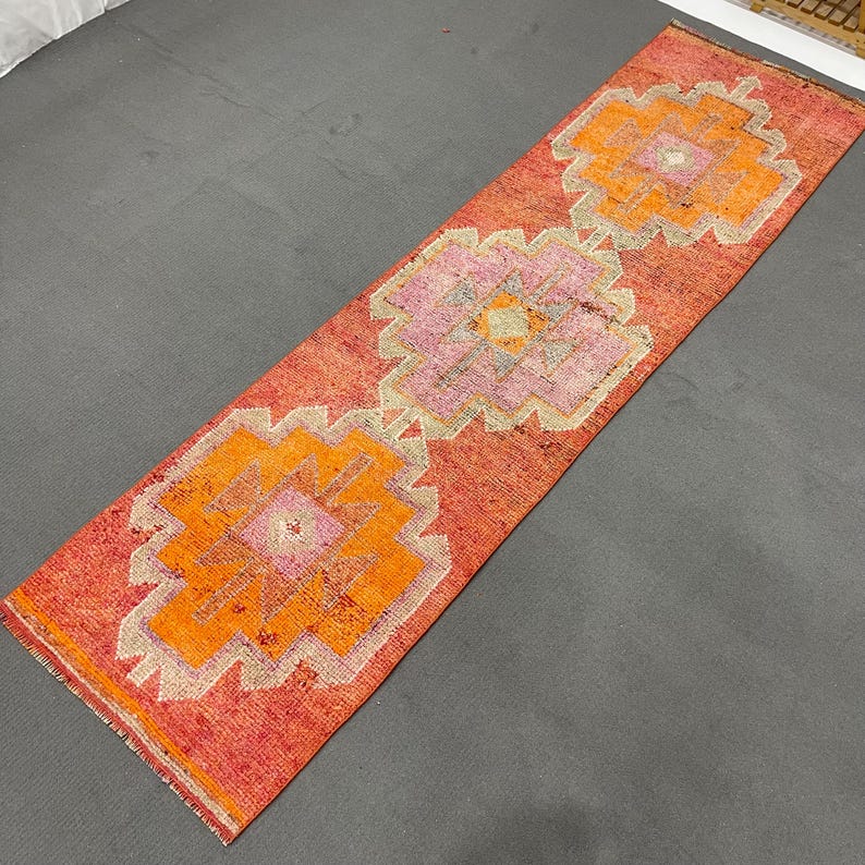 2.8x10.4 Ft Turkish Rug, Herki Rug, Red Animal Print Rug Wool - Etsy UK