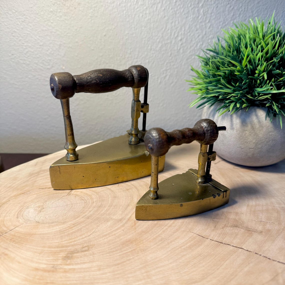 Antique Brass Flat Iron | Vintage Clothes Iron | Antique Laundry Room ...