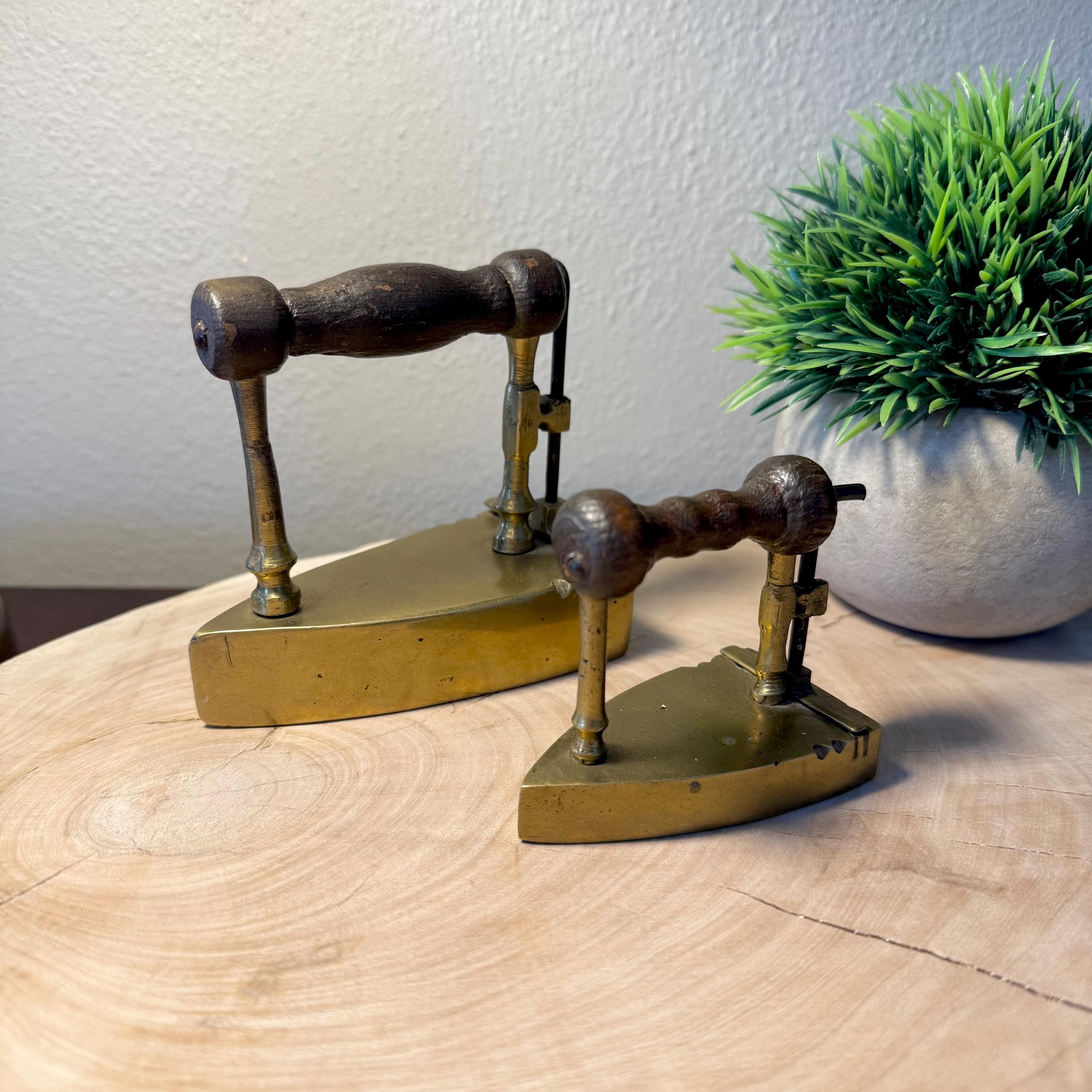 Antique Brass Flat Iron | Vintage Clothes Iron | Antique Laundry Room ...