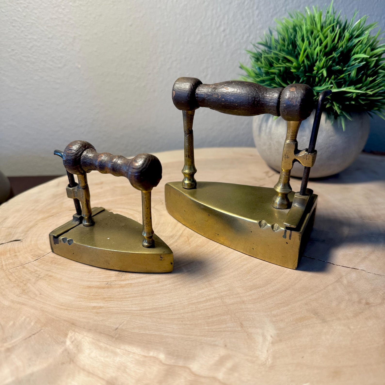Antique Brass Flat Iron | Vintage Clothes Iron | Antique Laundry Room ...