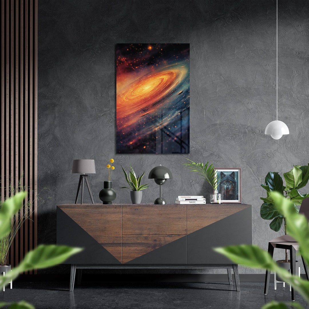 Cosmic Galaxy Wall Art on Metal, Canvas, or Poster Swirling Nebula ...