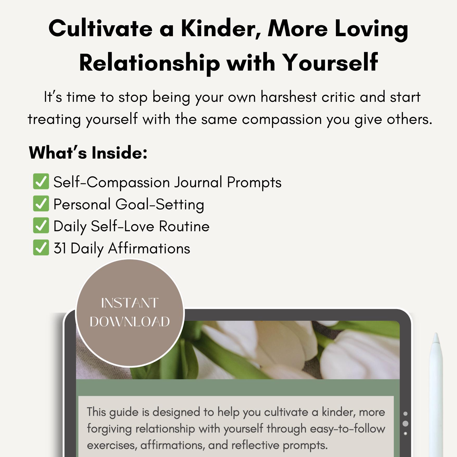 Self-love Self Compassion Worksheet | Boost Self-compassion With ...