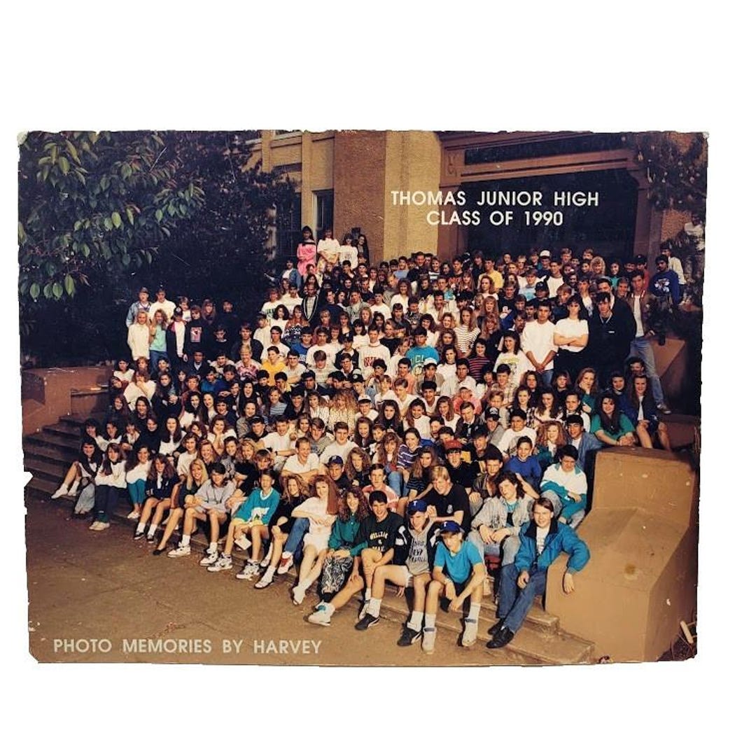 RARE Vtg 1990 Class Photo Thomas Junior High School Memories TV Movie ...