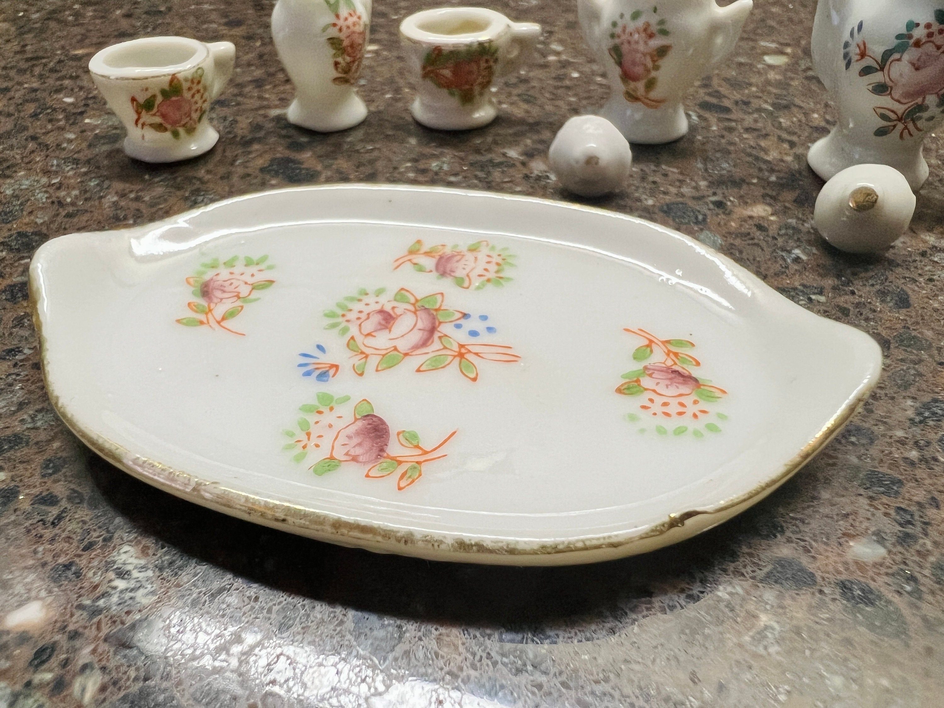 PICO Occupied Japan 8 Piece Mini Tea Set - Floral Motif - Gilt Trim - Etsy