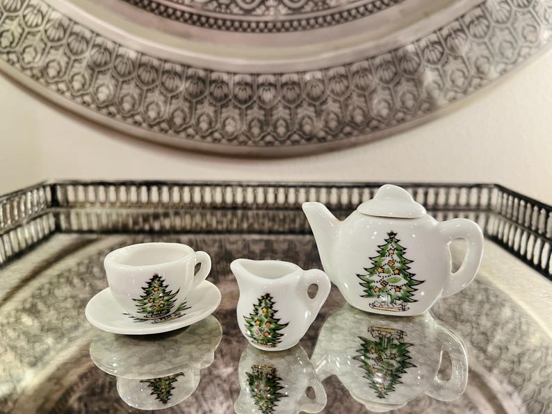 Miniature Christmas Tree 5 Piece Tea Set, Vintage - Etsy
