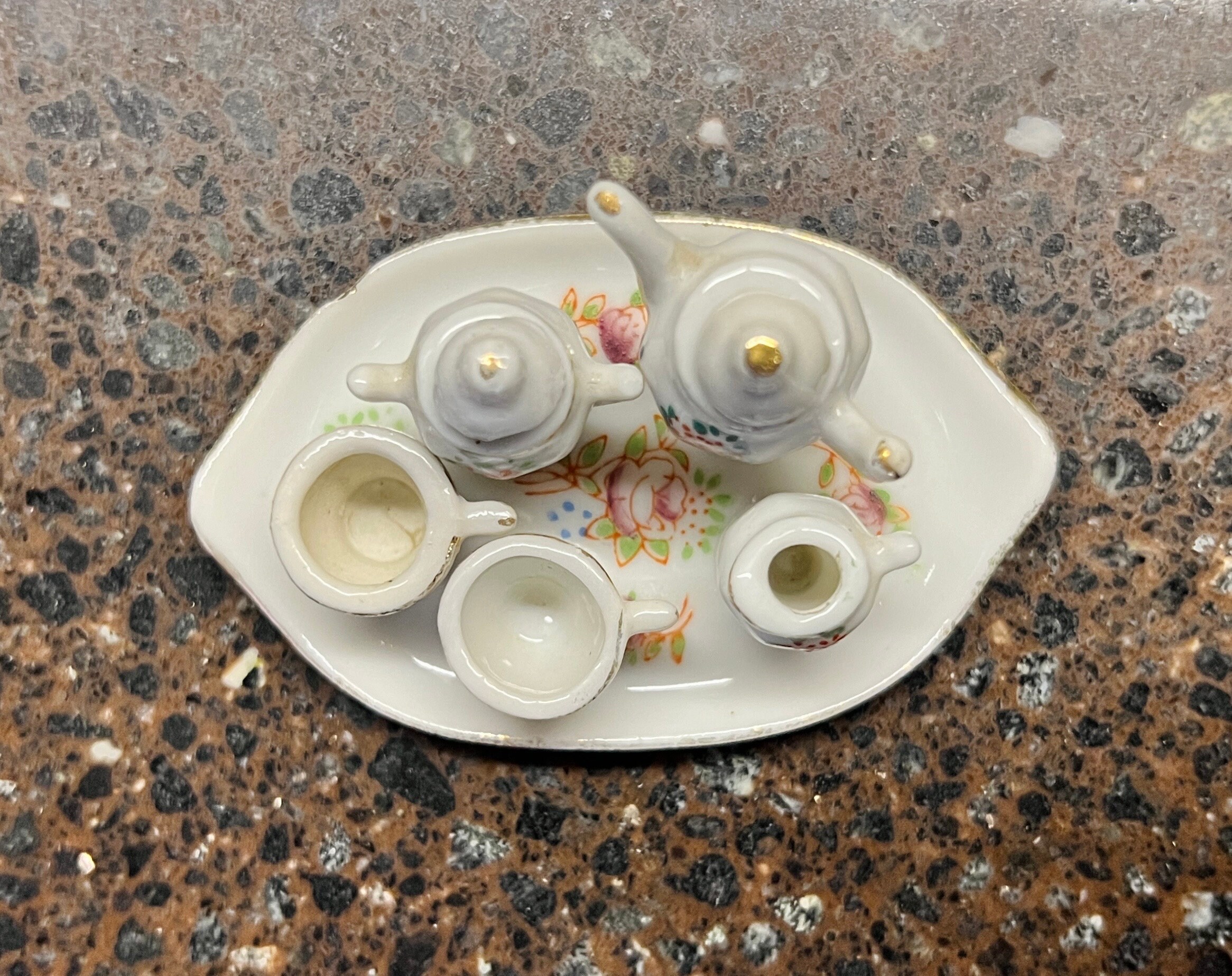 PICO Occupied Japan 8 Piece Mini Tea Set - Floral Motif - Gilt Trim - Etsy