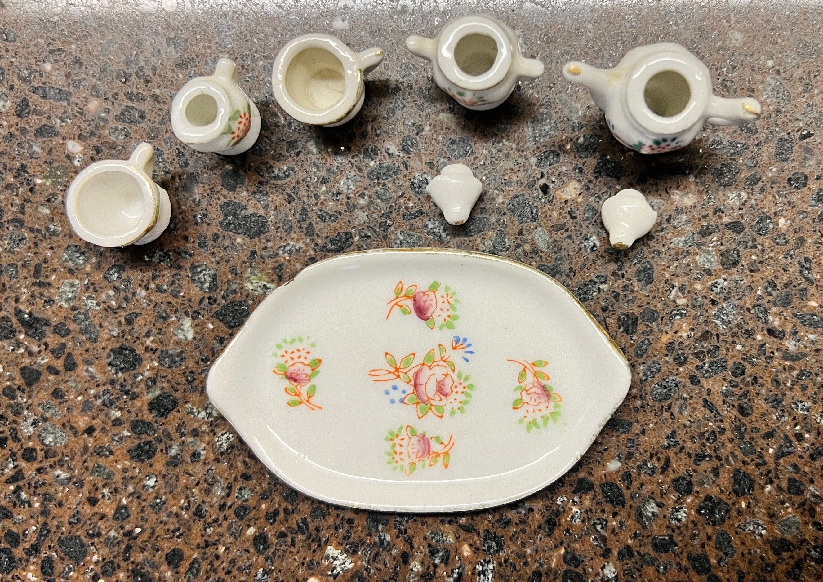 PICO Occupied Japan 8 Piece Mini Tea Set - Floral Motif - Gilt Trim - Etsy