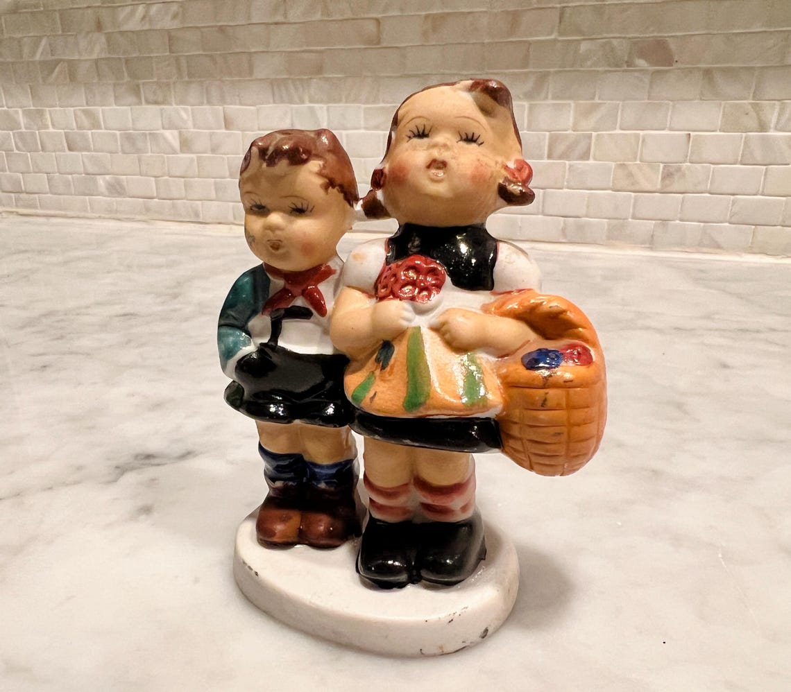 Occupied Japan Hummel “to Market” Inspired Hand Painted Porcelain Boy ...