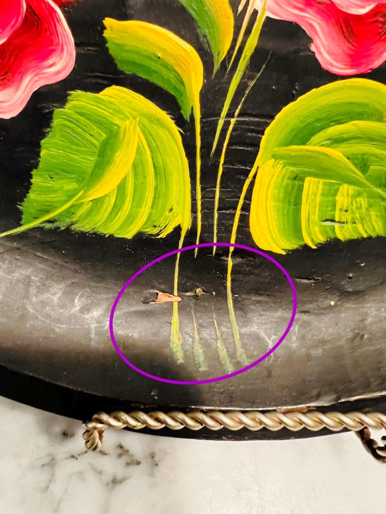 Mexican Wooden Batea Bowl - GORGEOUS Hand Carved, Hand Painted Floral ...