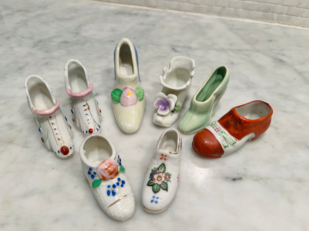 NINE Porcelain Hand Painted Collectible Shoes - Most Made in Occupied ...