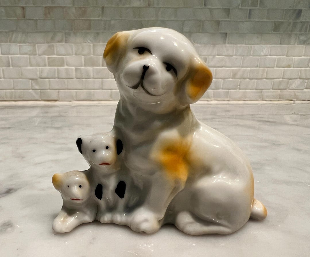 Japan Made Porcelain Dog With Puppies, 1950’s Era - Etsy