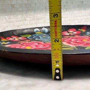 Mexican Wooden Batea Bowl - GORGEOUS Hand Carved, Hand Painted Floral ...