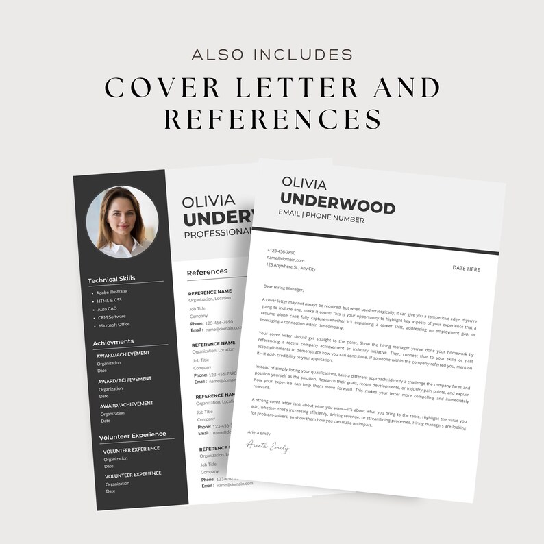 Professional Executive Resume Template 5 Pages | CV Template + Cover ...