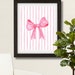 Preppy Pink Coquette Bow Printable Wall Art, Pink Bow Print, Trendy Art ...